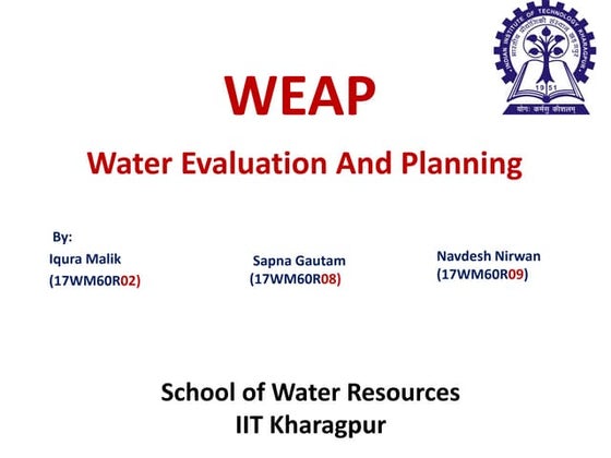 Application of water evaluation and planning (WEAP) | PPT