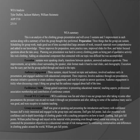 Wea presentation slides | PPTX