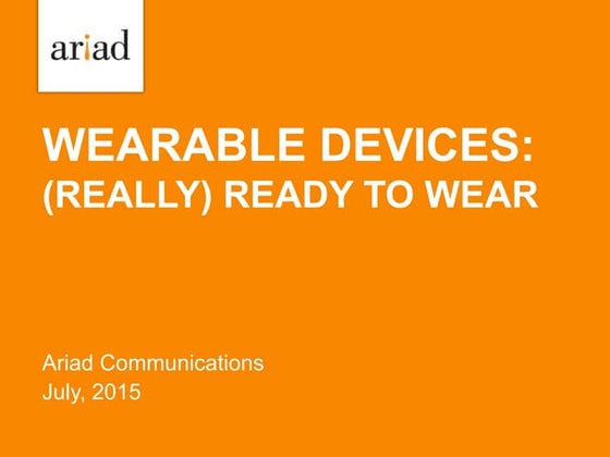 Wearable Technology for Healthcare professionals | PPT