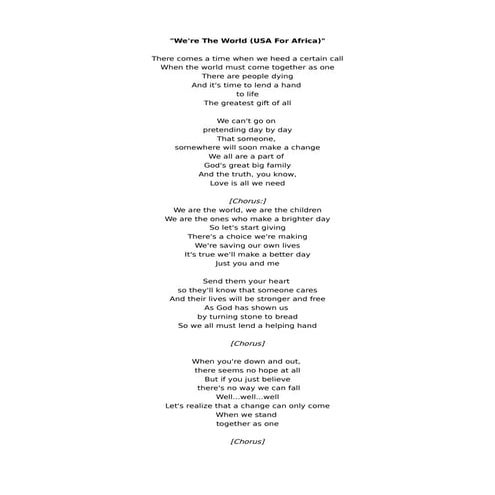 We are the world | PDF