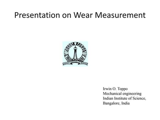 Tribology - The WDA Factor | PPT