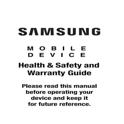 Samsung mobile device health and safety and warranty guide | PDF