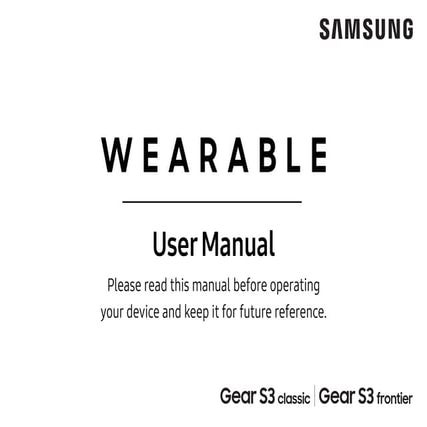 Samsung Gear S3 SM-R770- SM-760- Final User Manual | PDF