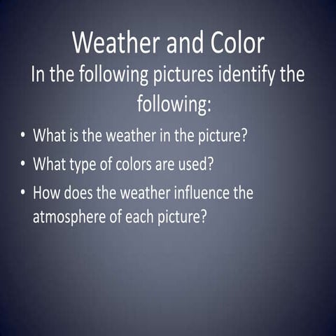 Weather and Art | PPTX