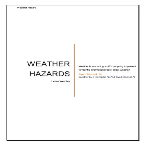 Weather Hazards Information about the most Extreme Weather | DOCX