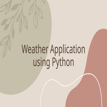 Weather Application Using Python Using Tkinter Pptx Computer Software And Applications 2730