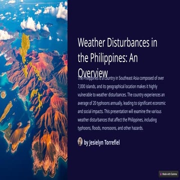 Weather disturbances in the Philippines, | PPTX