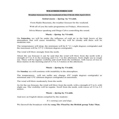 Weather forecast | PDF