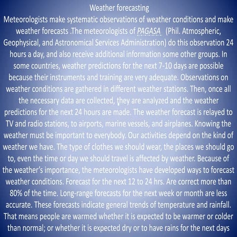 Weather forecasting | PPTX
