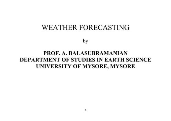 Weather forecasting | PPT