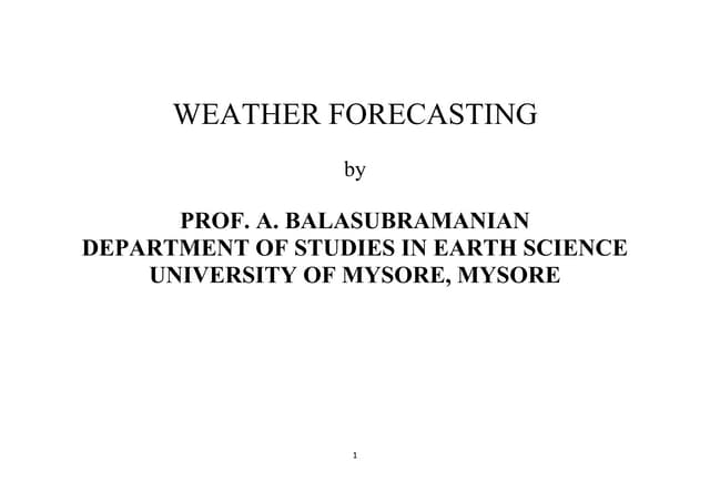 Weather forecasting | PPTX