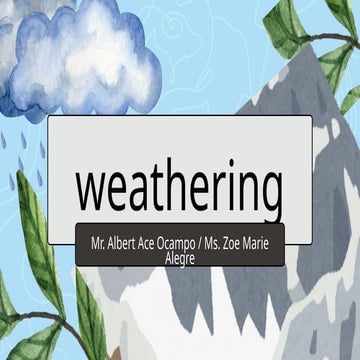 Weathering Presentation for Earth Science | PPTX
