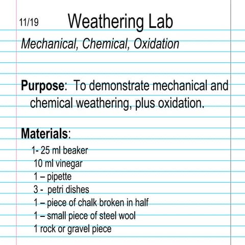 Weathering lab | PPT