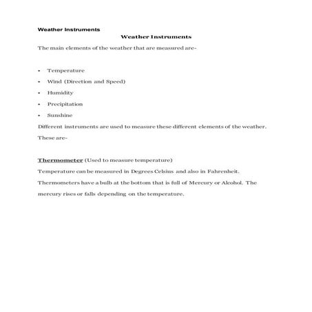 Weather instruments | PDF