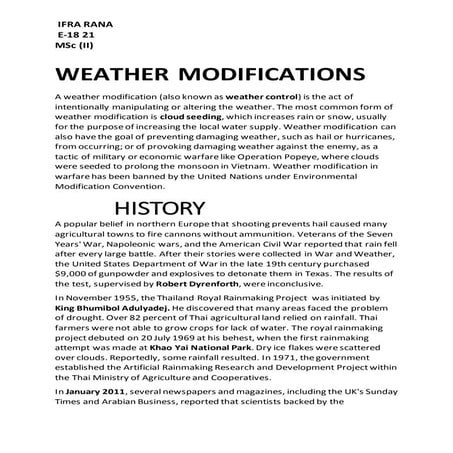 Weather modifications | DOCX