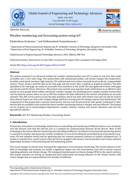 Weather Station Using Iot Ppt