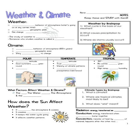 Weather Student Notes | PDF