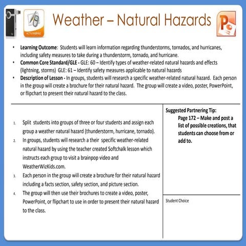 Weather task card | PPT