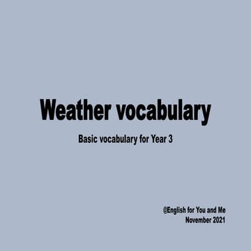 Weather vocabulary | PPTX