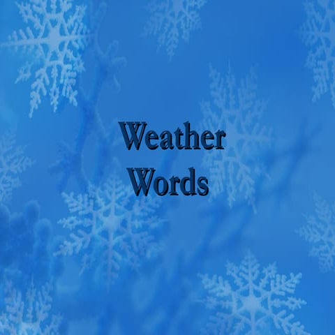 Weather words | PPT