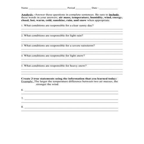 Weather Worksheet | DOC
