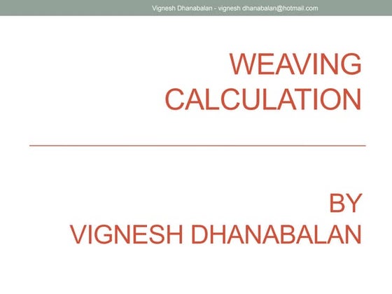 Weaving calculation | PDF | Needlework | Arts and Crafts