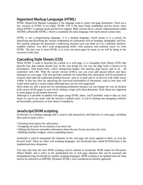 Web Development Html Css Javascript Pdf