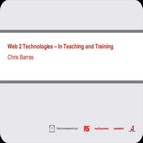Web 2 Technologies – In Teaching And Training | PPT