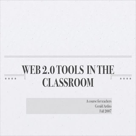 Web 2.0 Tools In The Classroom | PDF