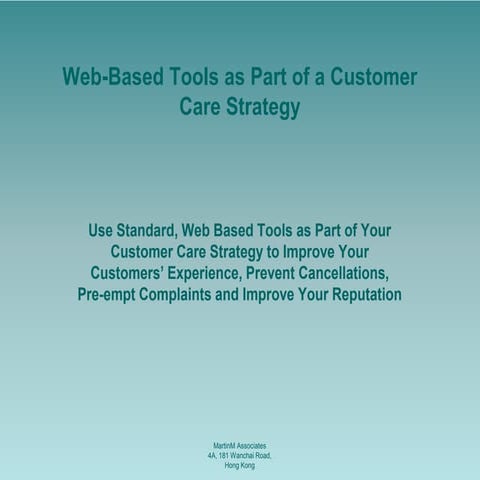 Web Based Customer Care Options | PDF | Web Development | Internet