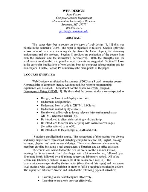 Web Design Course Outline | PDF Web Design Course Outline | PDF