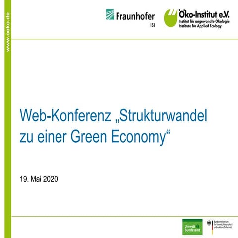 Einführung: Web-Konferenz „Strukturwandelzu einer Green Economy“ | PDF | Business | Business and ...