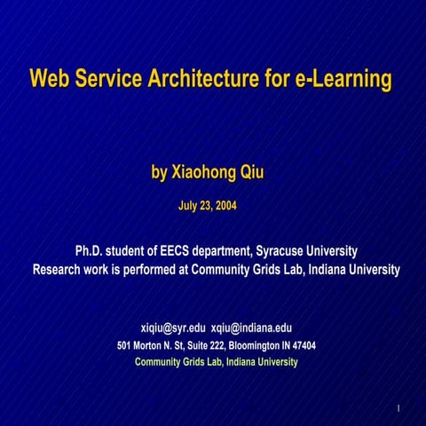 Web Service Architecture for e-Learning | PPT