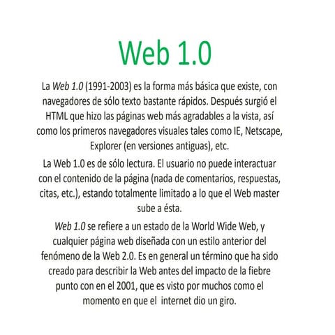 Web 1.0, web 2.0, web 3.0 | PPTX