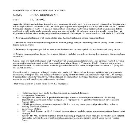 RANGKUMAN TUGAS WEB DENY | PDF