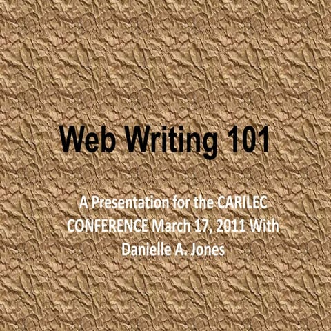 Web Writing 101 | PPT