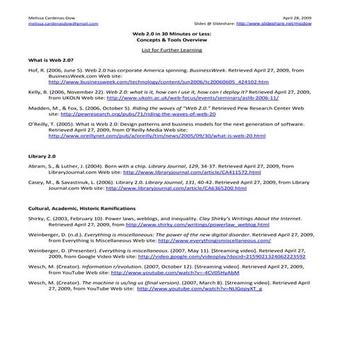 Web2.0 Reading List | PDF