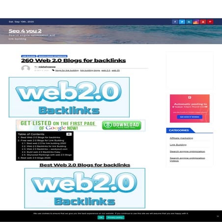 Web 2.0 blogs for backlinks - Rank first page in google | PDF