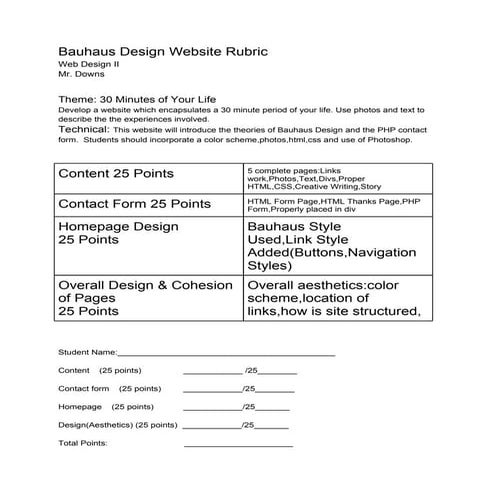 Web 2 bauhaus-contact form rubric | PDF