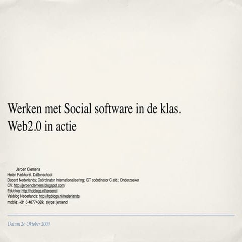 Web20 in het VO | PPT