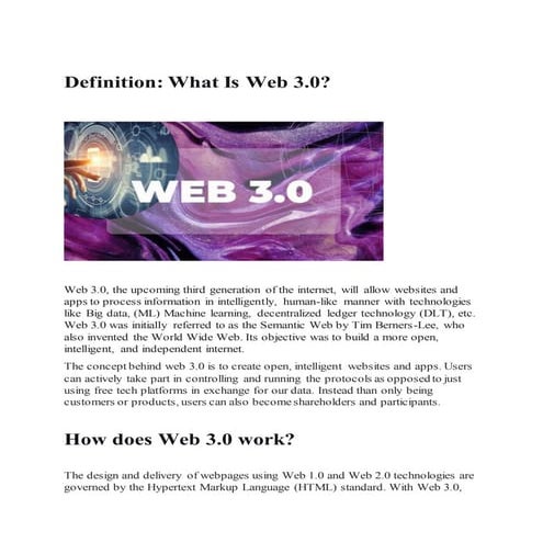 Web3.0Document.docx | Web Design and HTML | Internet
