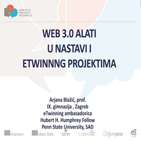 Web 3.0 alati u nastavi i eTwinning projektima | PPTX