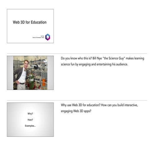 Web 3D for Education @ Web3D 2014 | PPT