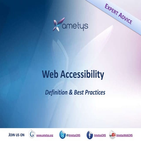 Web accessibility with Ametys CMS | PPTX