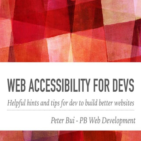 Web accessibility for developers | PPT