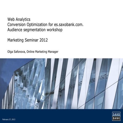 Web Analytics - Segmentation Workshop | PDF