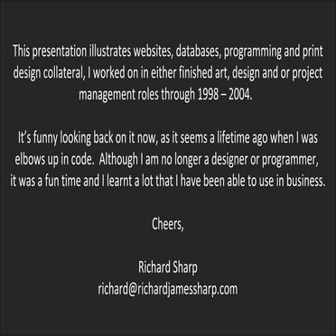 Web and Print work 1998 to 2004 | PPS