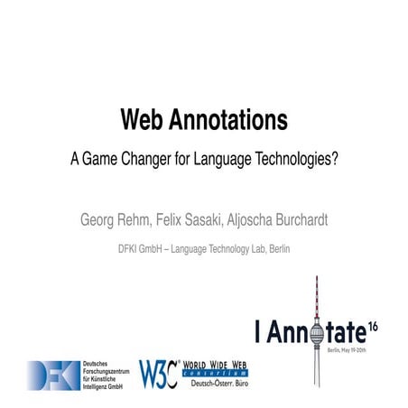 Web Annotations – A Game Changer for Language Technology? | PPT