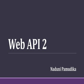 Web API 2 | PPT