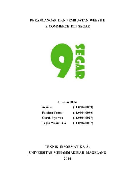 Presentasi Pembuatan Website E-Commerce | PPTX